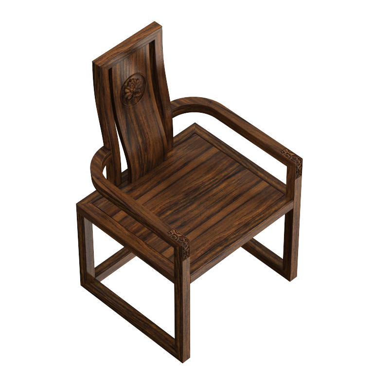 AD8202书椅模型素材-南洋胡氏檀悦书椅模型-三维家模型素材库